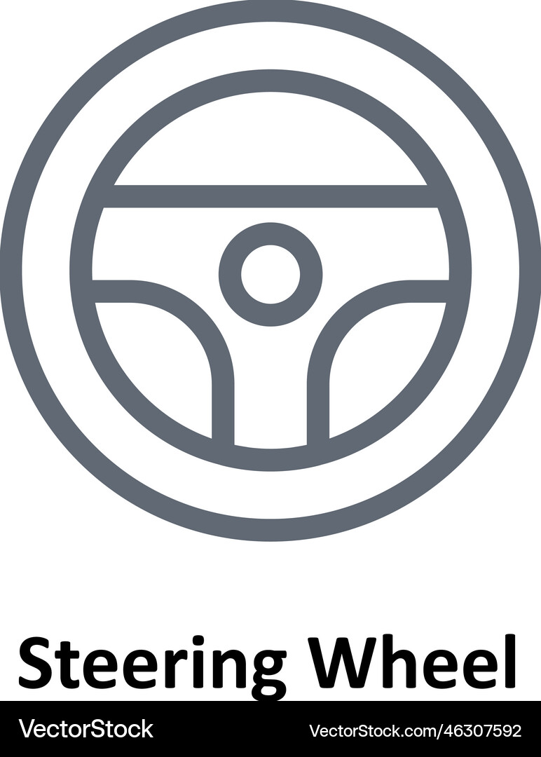 Steering wheel outline icons simple sto Royalty Free Vector
