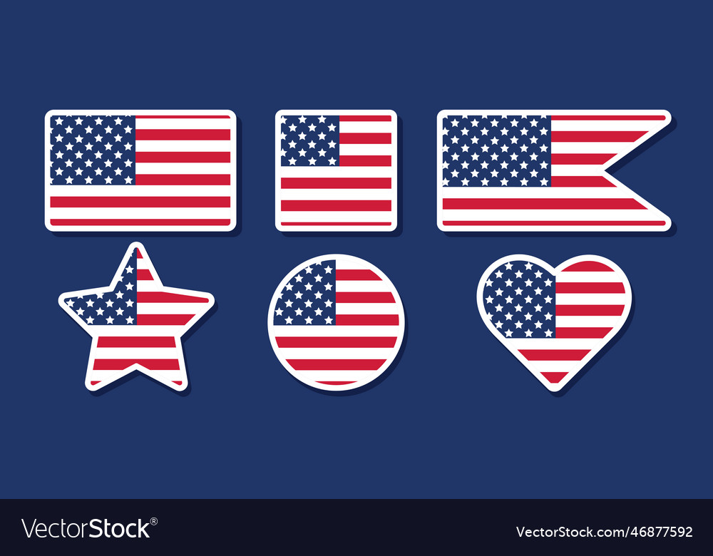 Usa flag in different Royalty Free Vector Image