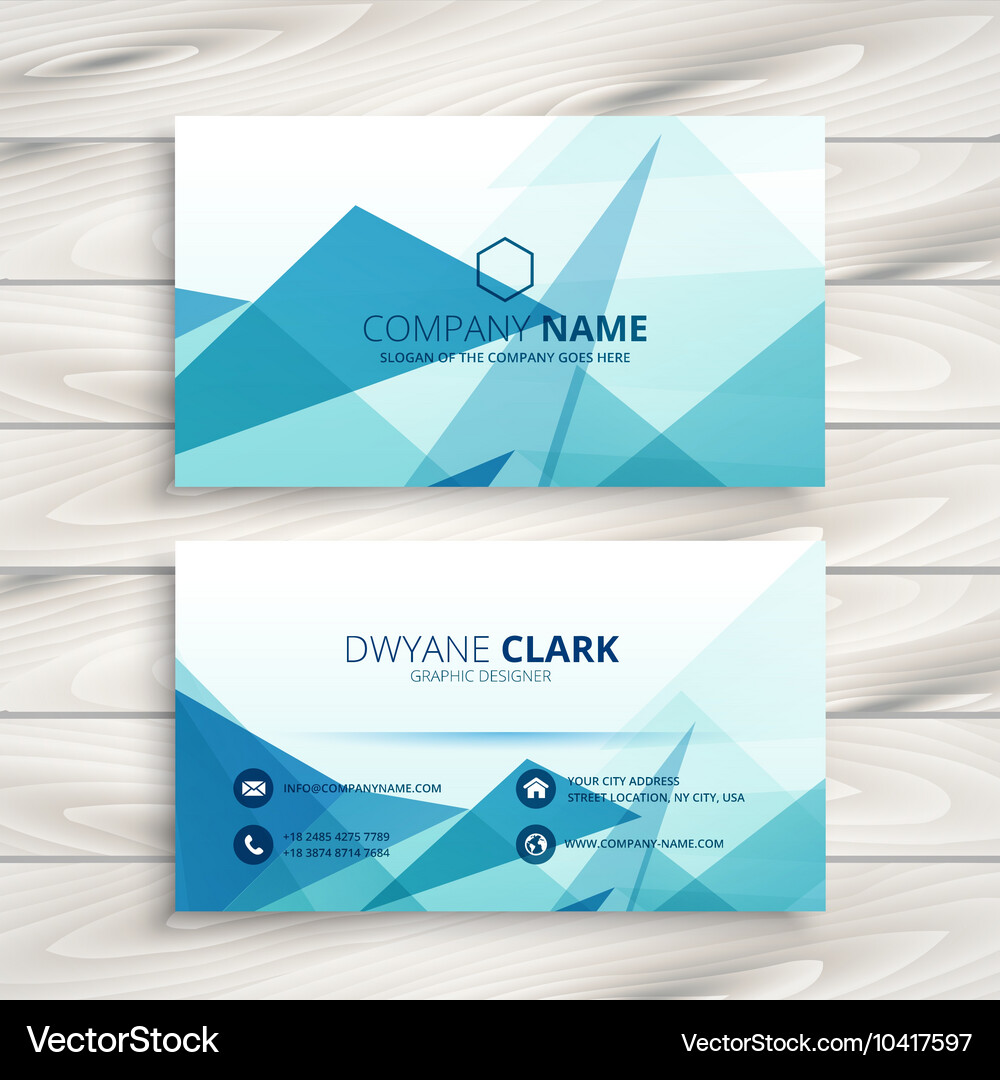 Abstract blue business card Royalty Free Vector Image