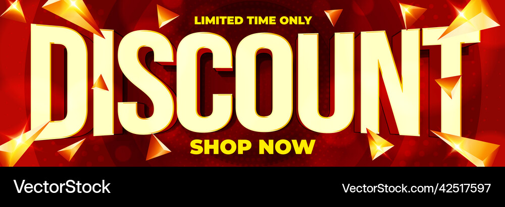 Discount promotion banner template Royalty Free Vector Image