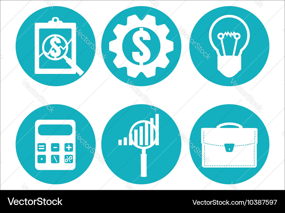 Financial examiner icon economic statistic icon Vector Image