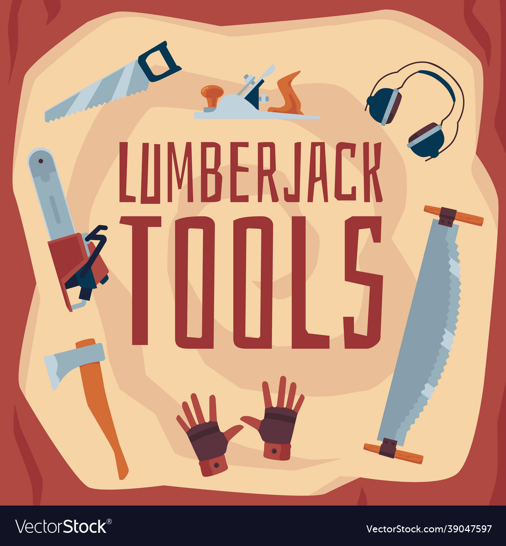 Poster with set of equipment and hand tools Vector Image