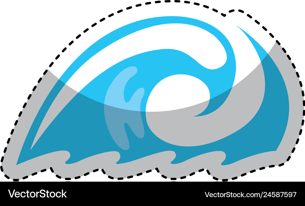 Pure water wave emblem isolated icon Royalty Free Vector