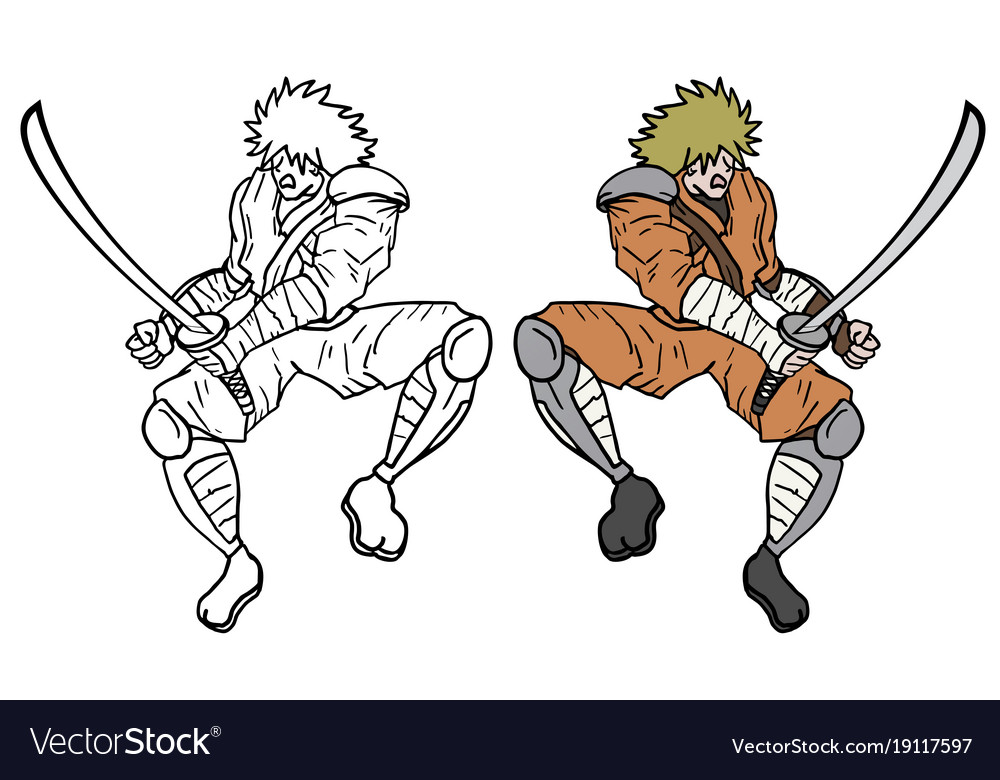 Samurai attack Royalty Free Vector Image - VectorStock