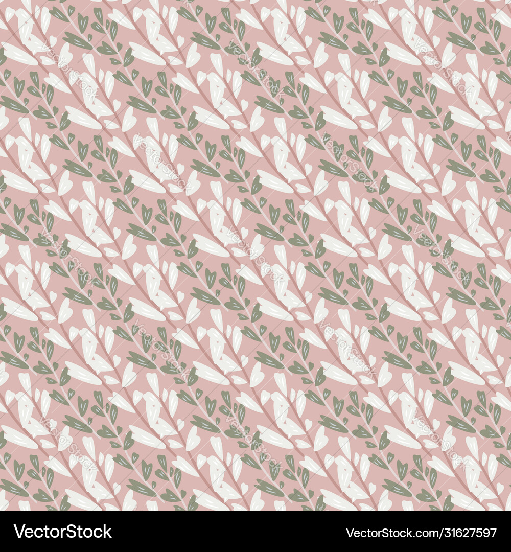 Seamless pattern with branch leaves geometric Vector Image