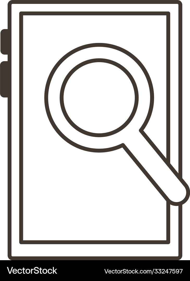 Smartphone device with magnifying glass line style