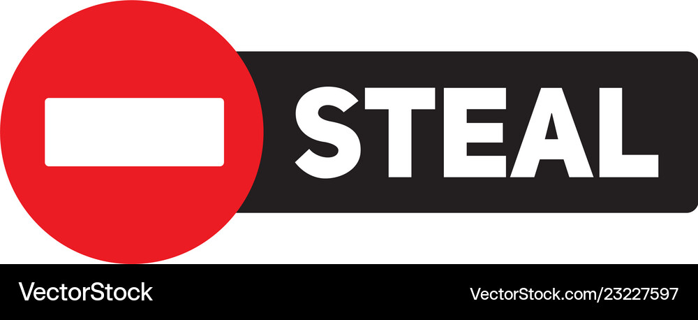 Steal advertising sticker Royalty Free Vector Image