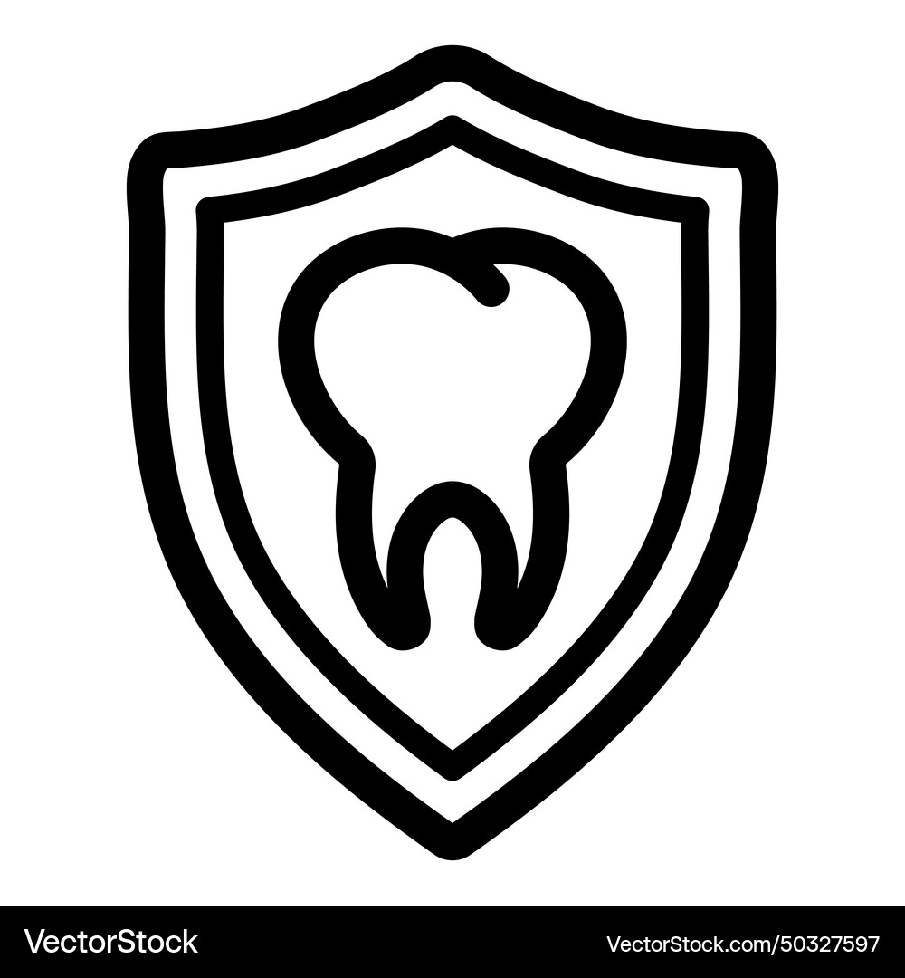 Tooth protection flat icon isolated on white Vector Image