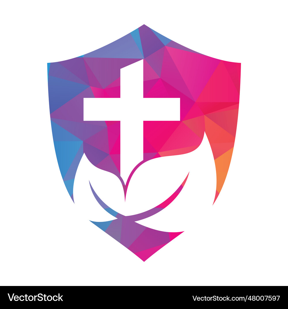 Tree religious cross symbol icon design cross Vector Image