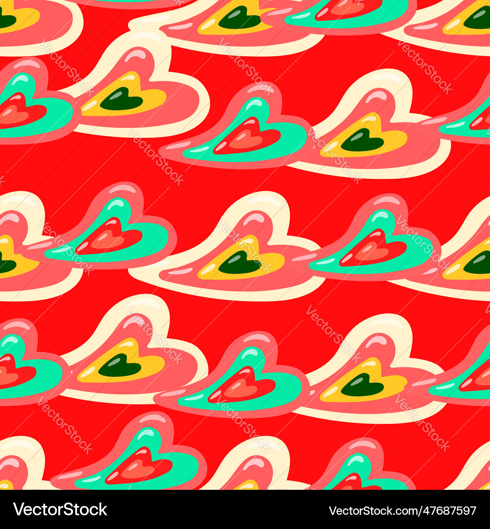 Vintage hearts seamless pattern 14 february Vector Image