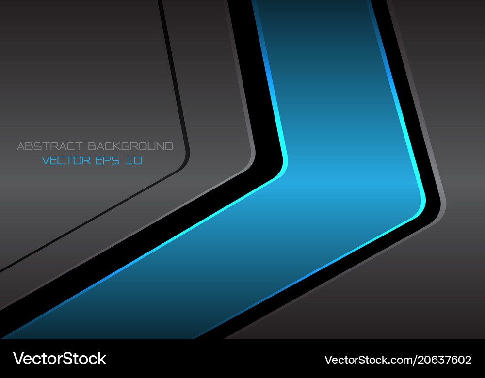 Abstract blue dark gray metal arrow Royalty Free Vector