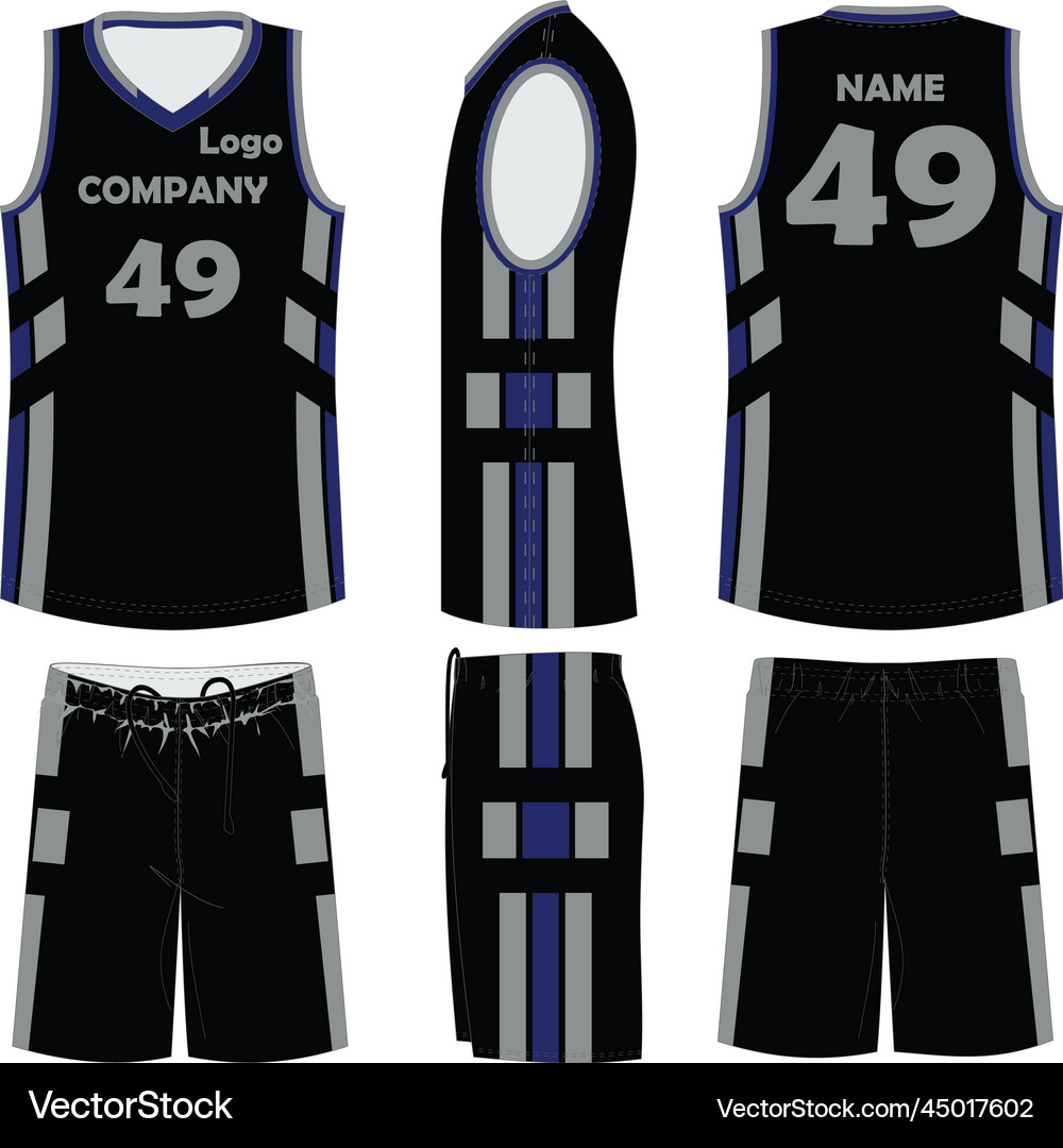 Basketball uniform jersey shorts mock ups Vector Image