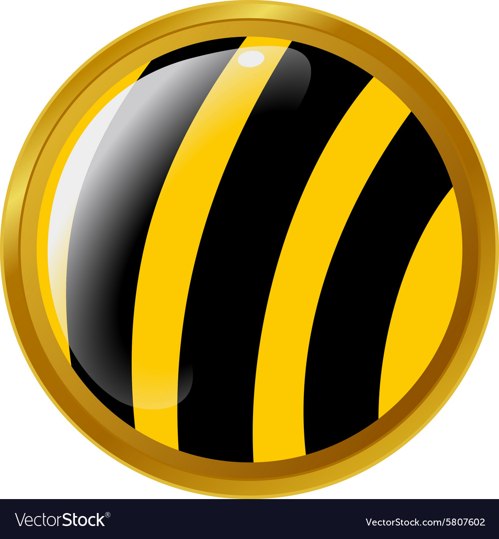 Bee button Royalty Free Vector Image - VectorStock