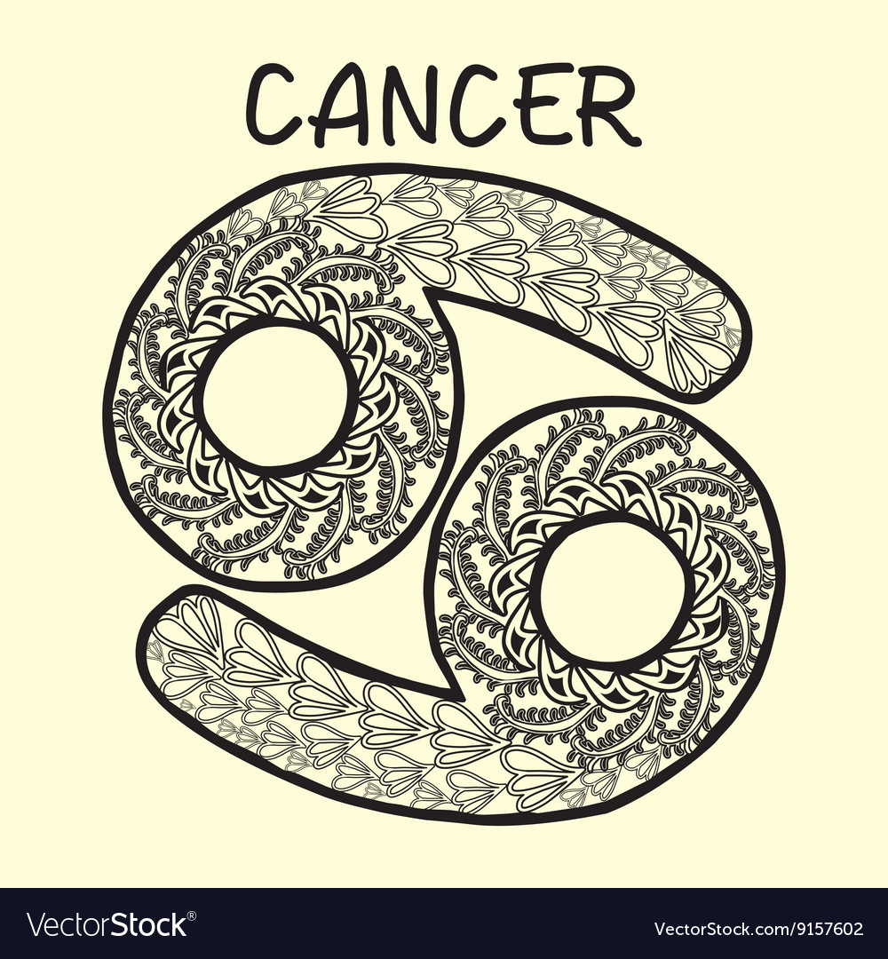 Cartoon Cancer Sign Zodiac Royalty Free Vector Image