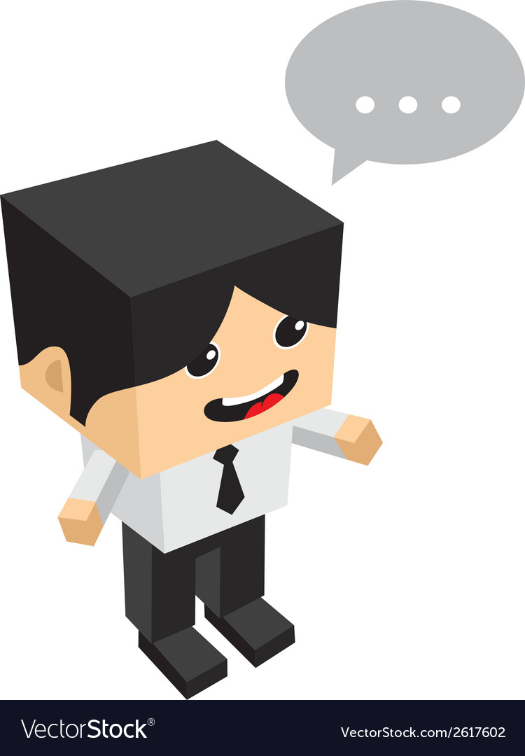 Cartoon cube Royalty Free Vector Image - VectorStock