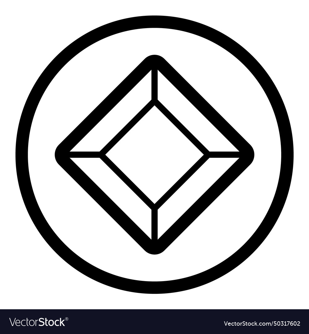 Diamond flat icon isolated on white background Vector Image