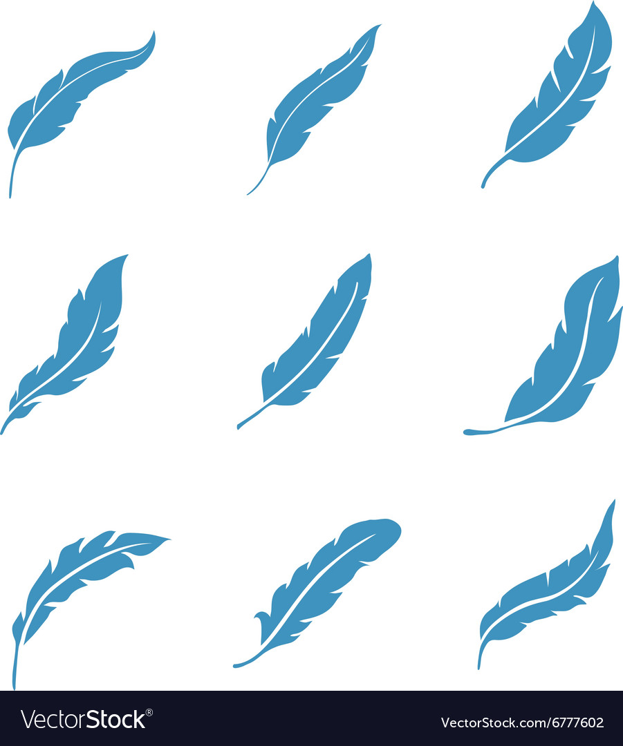 Feather icons set isolated on white Royalty Free Vector