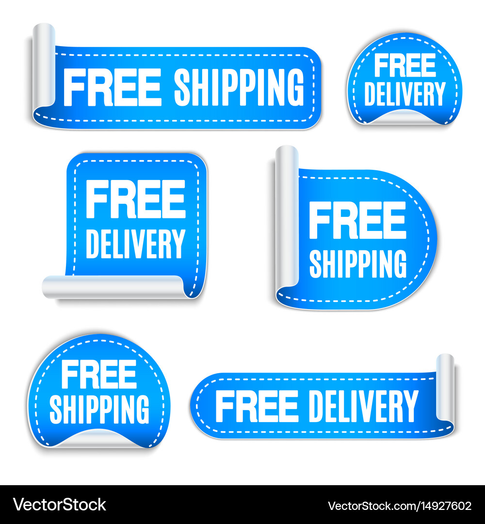 Free shipping and delivery labels Royalty Free Vector Image