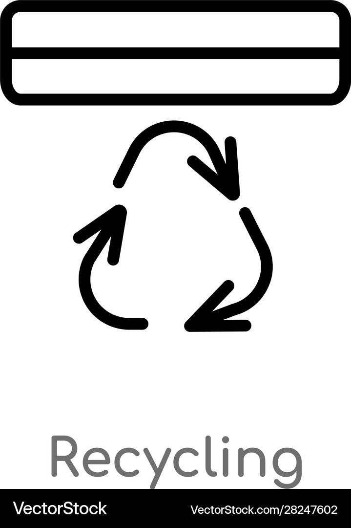 Outline recycling icon isolated black simple line Vector Image