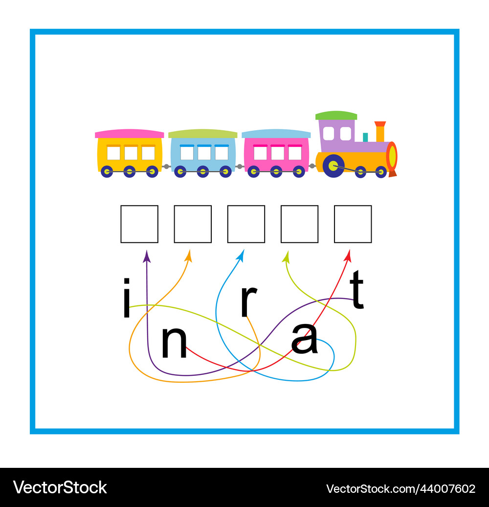 Puzzle game for kids read the word Royalty Free Vector Image