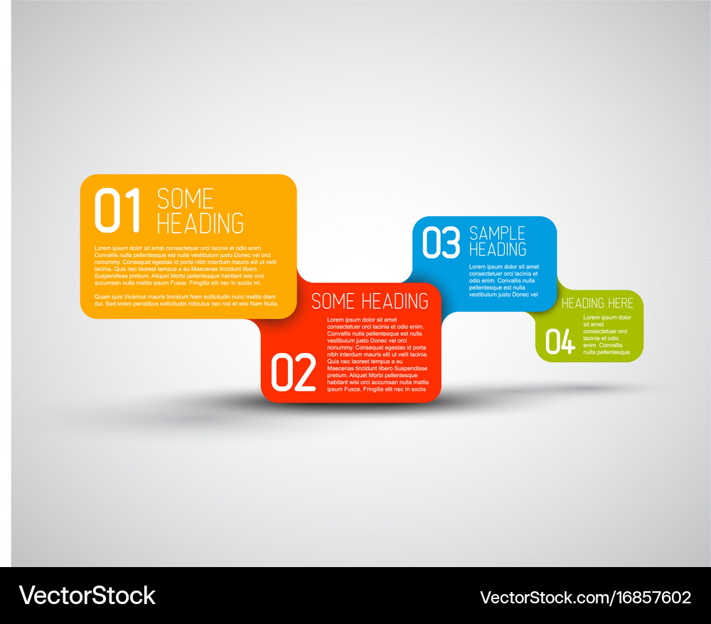 Set of colorful steps template Royalty Free Vector Image