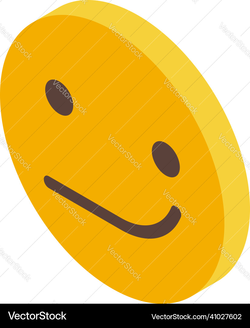 Smiling emoji icon isometric face happy Royalty Free Vector