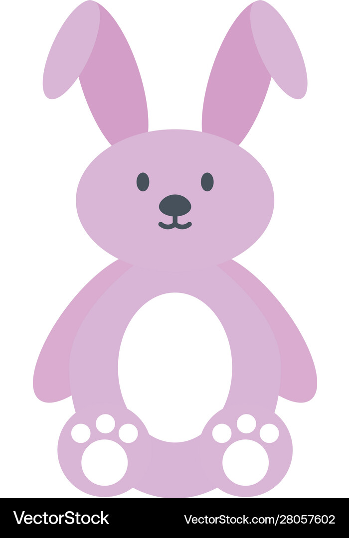 Toy bunny animal flat style icon Royalty Free Vector Image