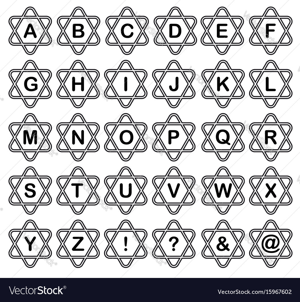Triangular alphabet Royalty Free Vector Image - VectorStock