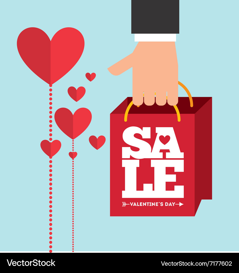 Valentines sale design Royalty Free Vector Image