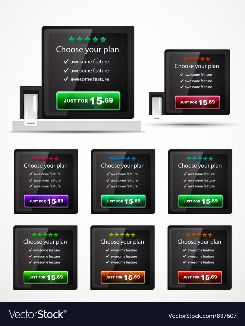 Black square web box Royalty Free Vector Image