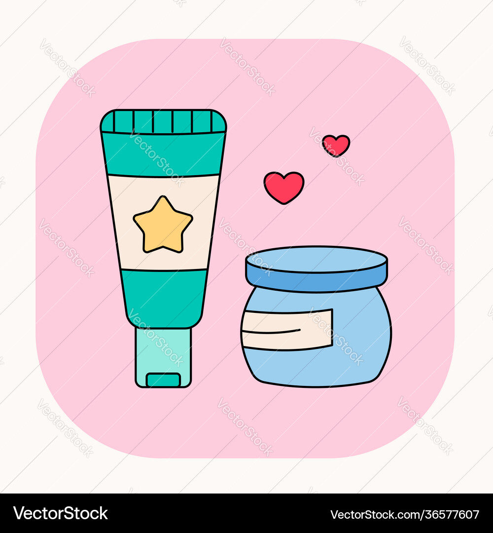 Cartoon cosmetic cream icon Royalty Free Vector Image