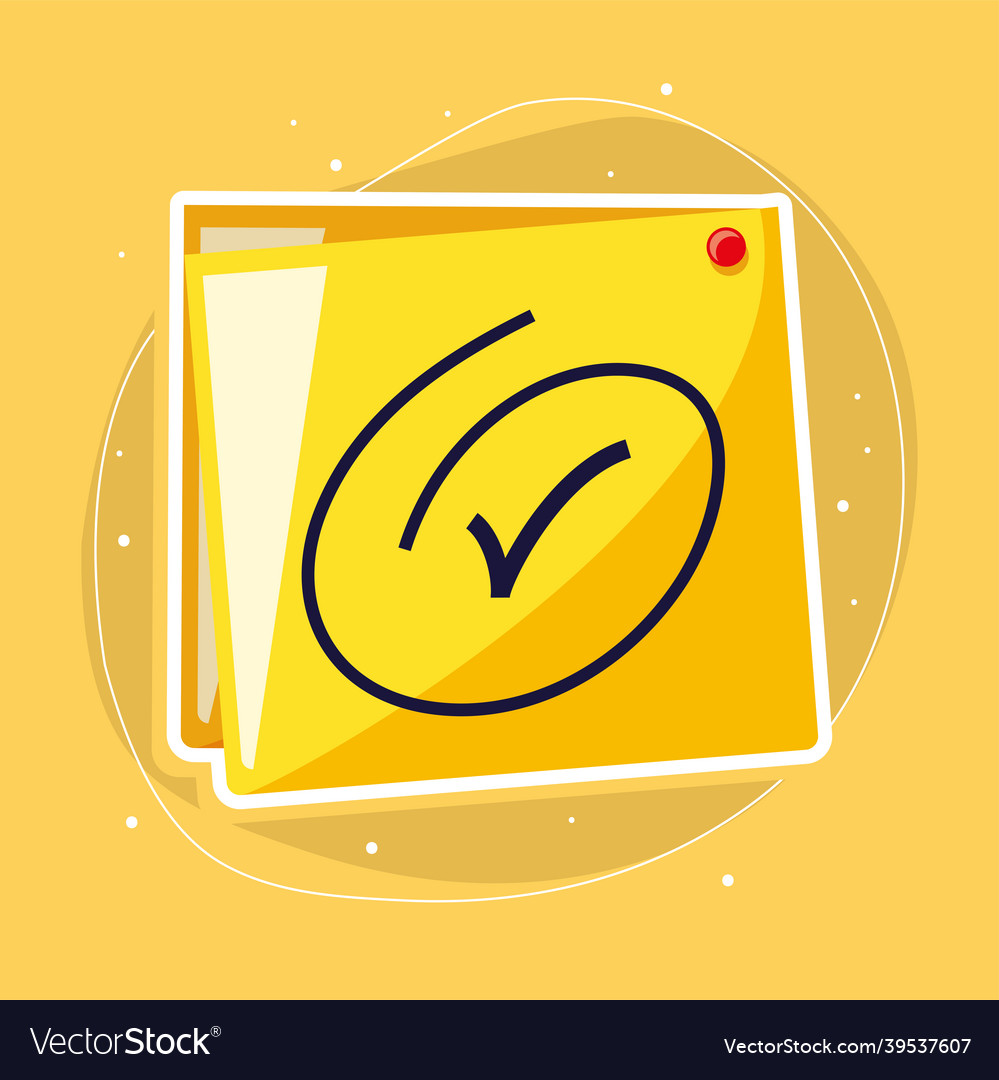 Check mark note Royalty Free Vector Image - VectorStock