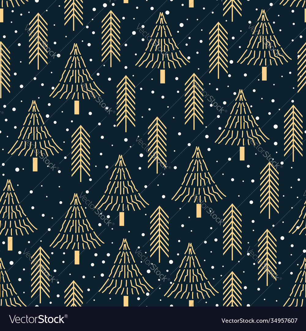 Christmas tree seamless pattern background Vector Image