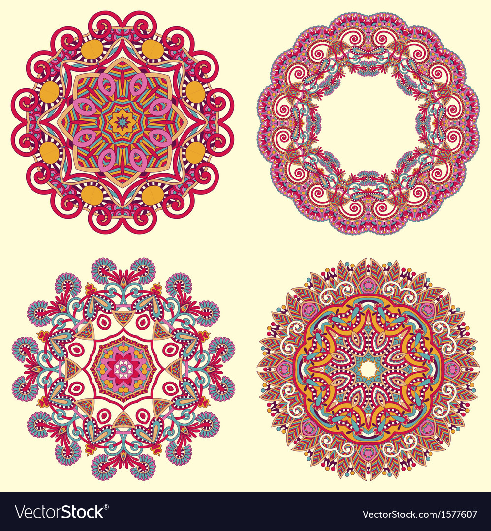 Circle ornament ornamental round lace collection Vector Image