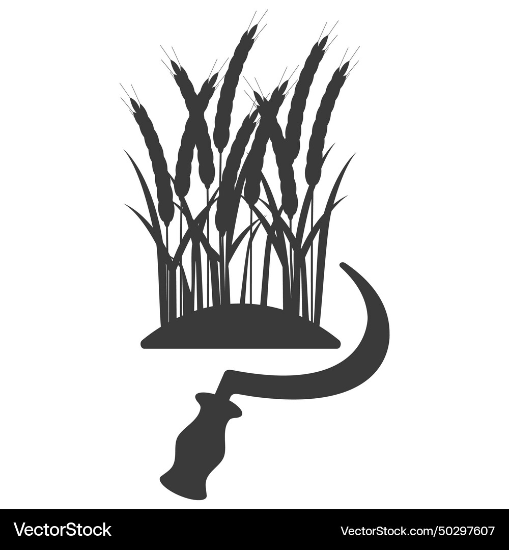 Harvesting grain crops glyph icon Royalty Free Vector Image
