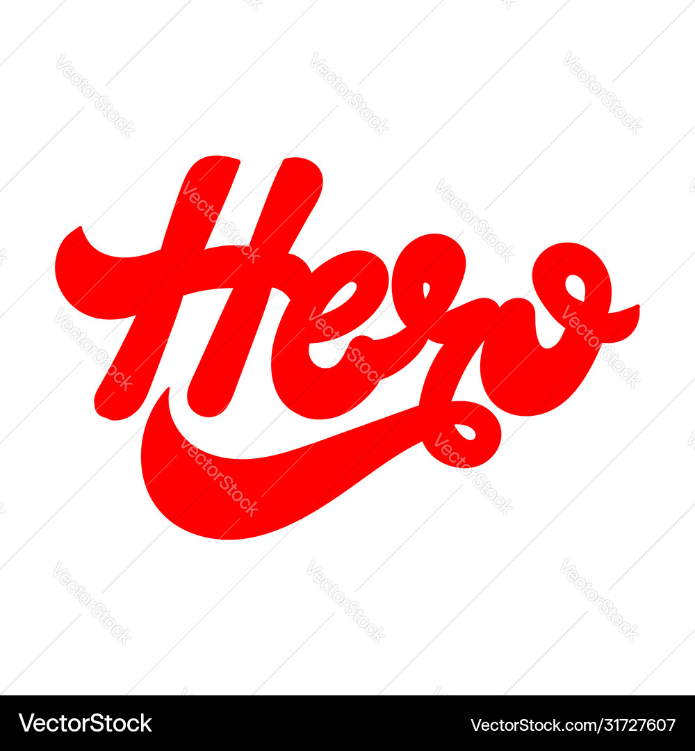 Hero hand drawn lettering isolated template for Vector Image
