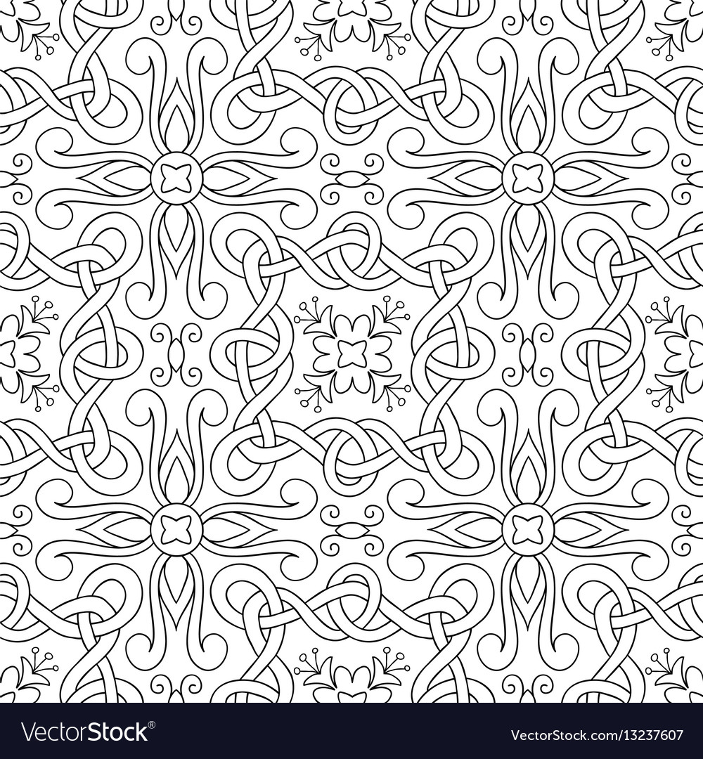Interwoven lines seamless pattern Royalty Free Vector Image