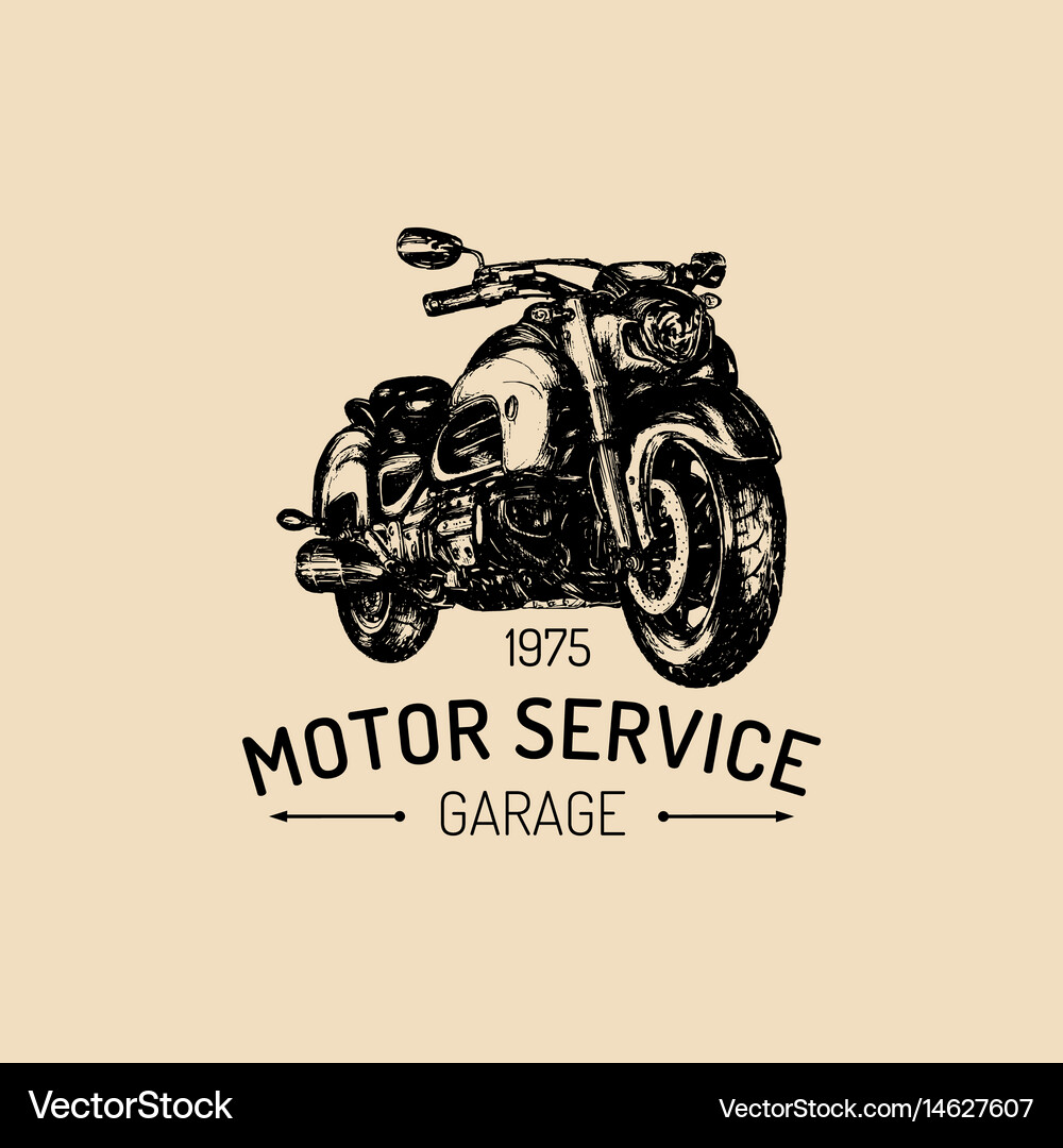 Motor service advertising poster hand Royalty Free Vector