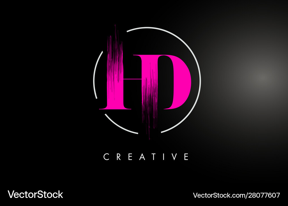 Pink hd brush stroke letter logo design Royalty Free Vector