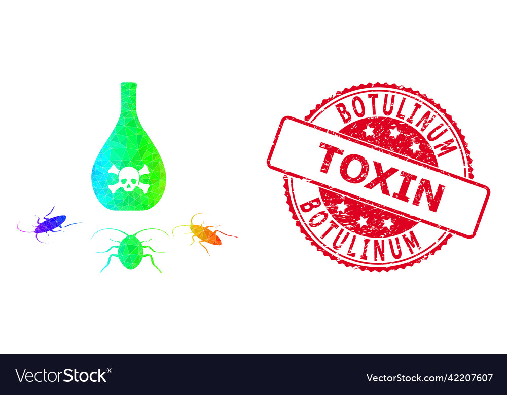 Round rubber botulinum toxin stamp seal Royalty Free Vector Round rubber botulinum toxin stamp seal Royalty Free Vector