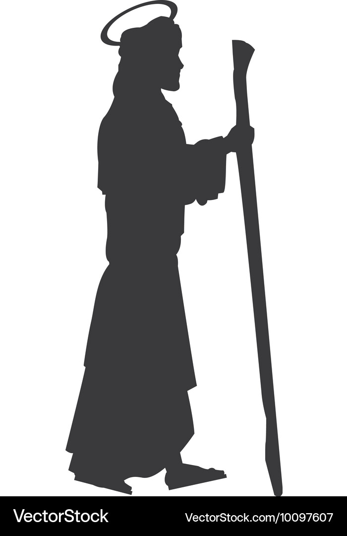 Saint Joseph Nativity Icon Royalty Free Vector Image