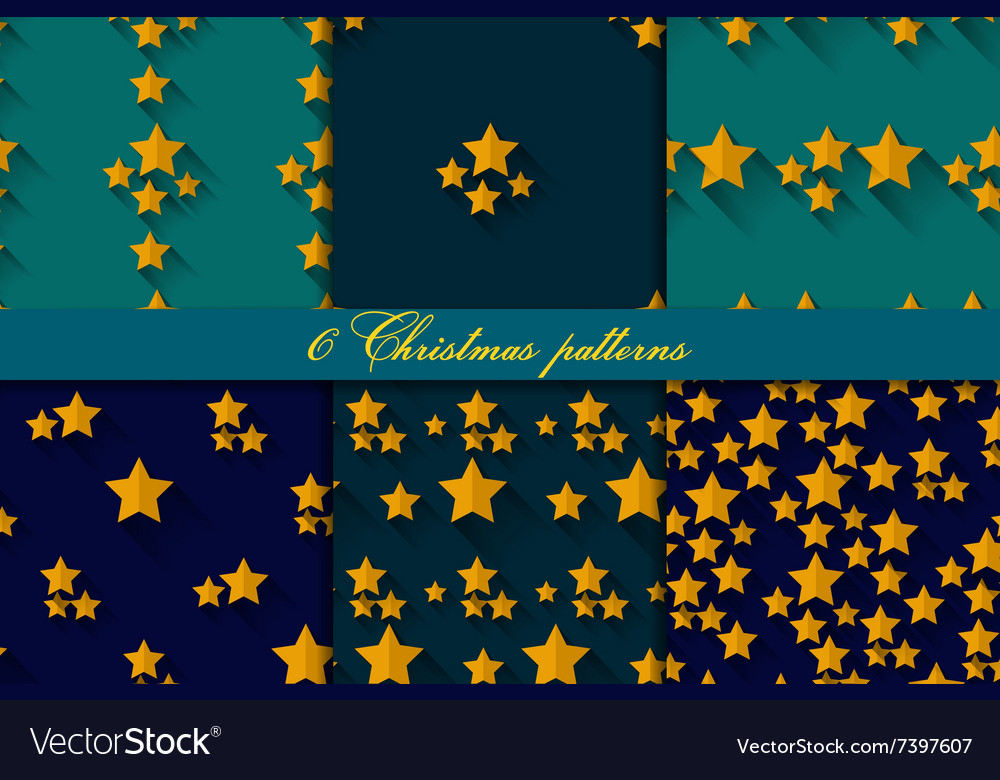Seamless starry patterns Royalty Free Vector Image