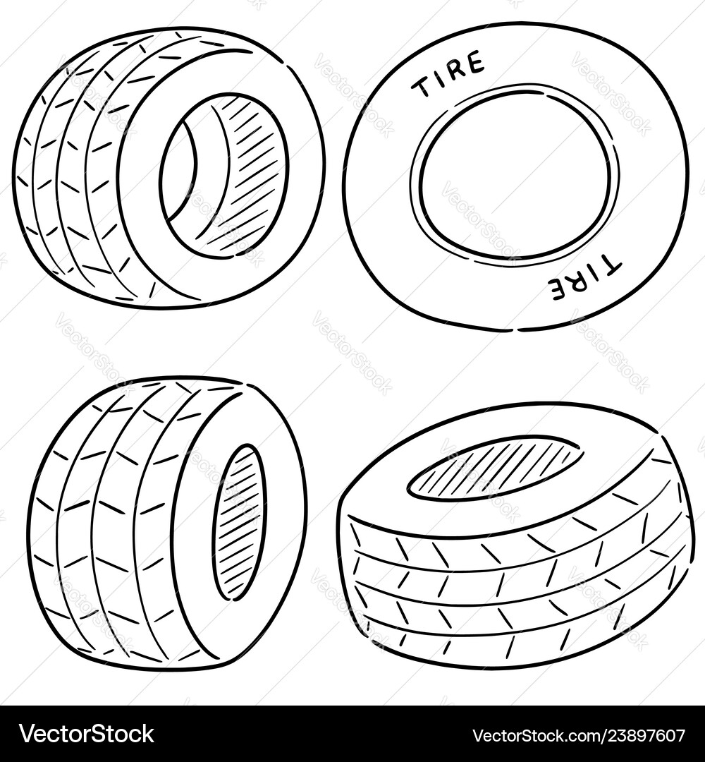 Set of tires Royalty Free Vector Image - VectorStock