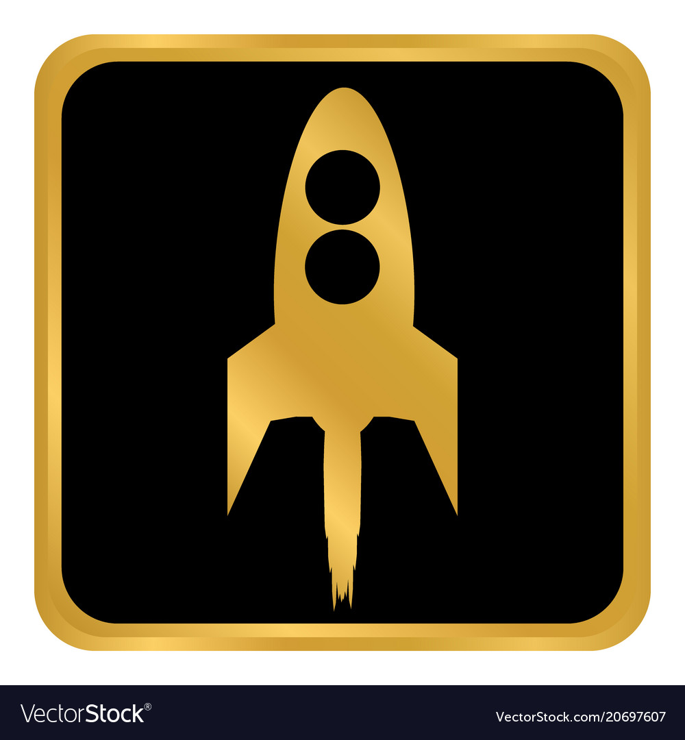 Starting rocket button Royalty Free Vector Image
