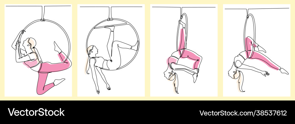 Continuous line drawing a woman playing air Vector Image