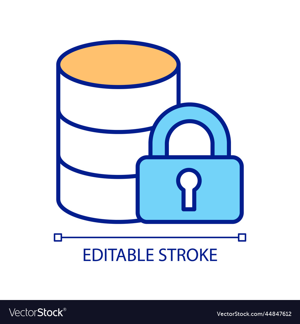 Database Locking Rgb Color Icon Royalty Free Vector Image