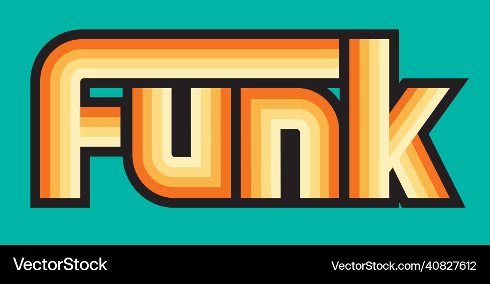 Funk colorful custom lettering music design Vector Image