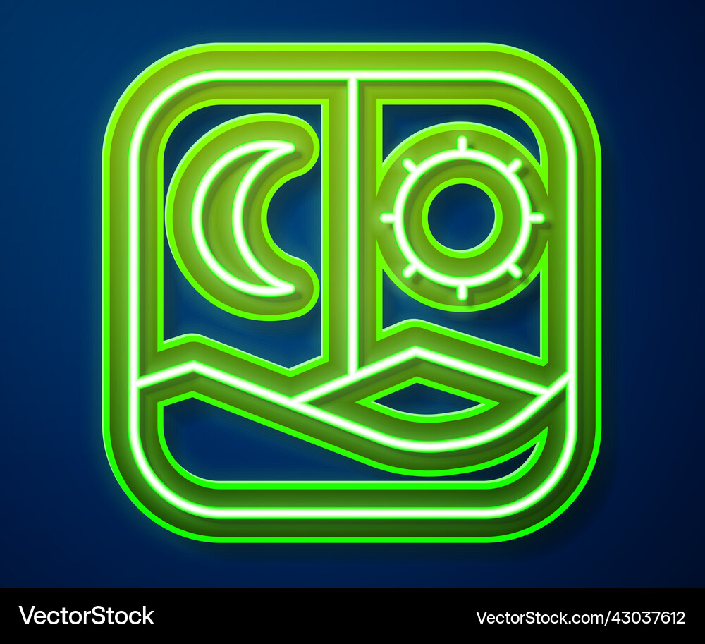 Glowing neon line ramadan fasting icon isolated Vector Image