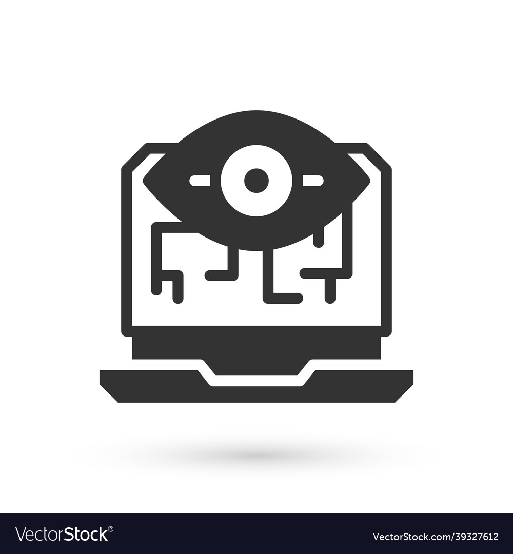 Grey computer vision icon isolated on white Vector Image