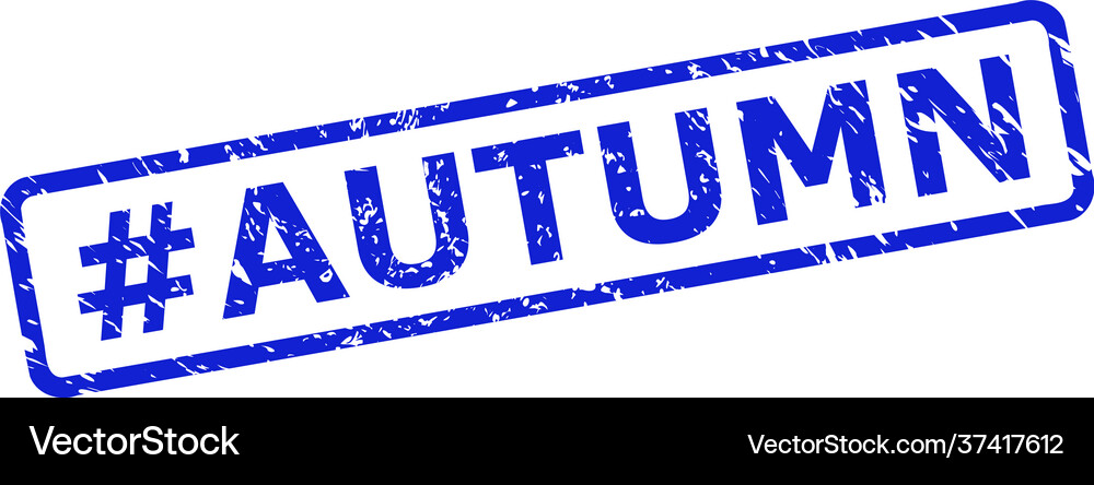 Hashtag autumn watermark with grunge surface Vector Image